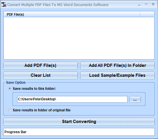 Convert Multiple PDF Files To MS Word Documents Software