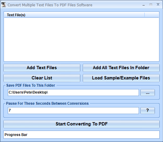 Convert Multiple Text Files To PDF Files Software