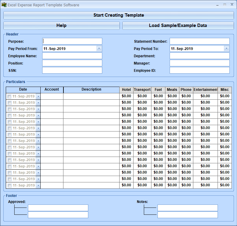 Excel Expense Report Template Software Create Expense Report 