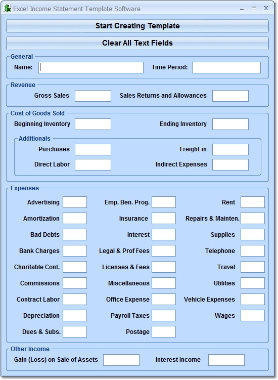 Income Statement Template Excel