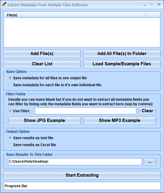 Extract Metadata From Multiple Files Software