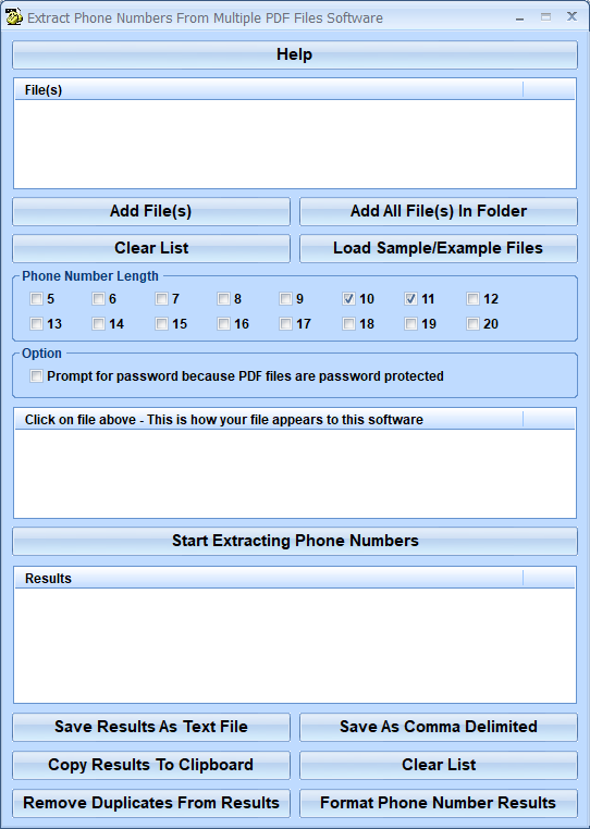 Extract Phone Numbers From Multiple PDF Files Software