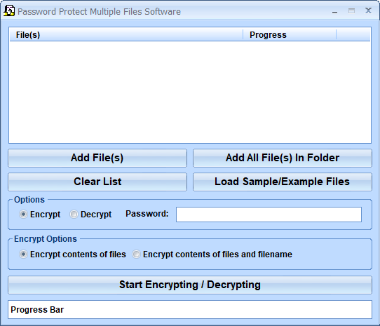 Password Protect Multiple Files Software Full Windows 7 Screenshot 