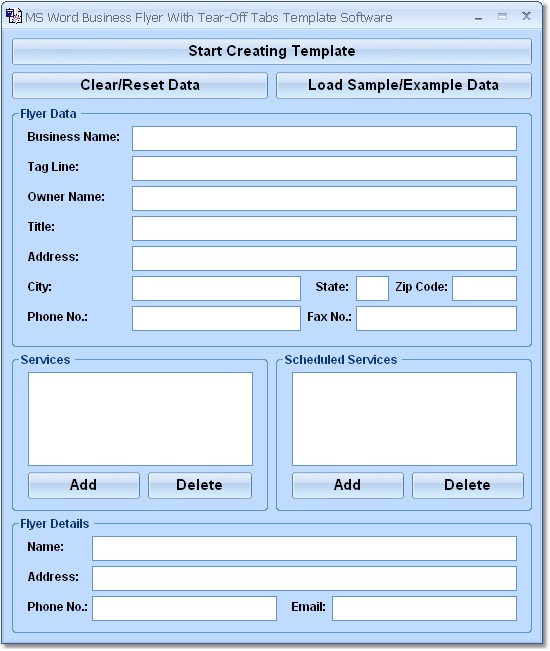 Download Free MS Word Business Flyer With Tear Off Tabs Template 
