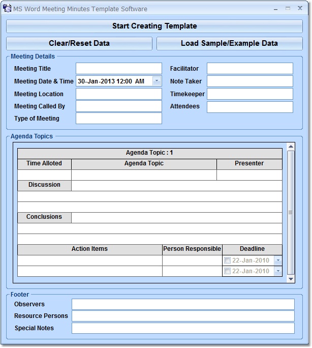 MS Word Meeting Minutes Template Software Create Meeting Minutes 