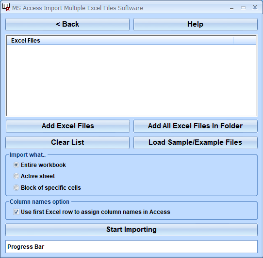 MS Access Import Multiple Excel Files Software