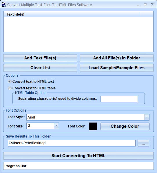 Convert Multiple Text Files To HTML Files Software