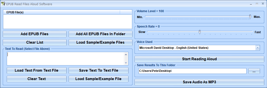 EPUB Read Files Aloud Software