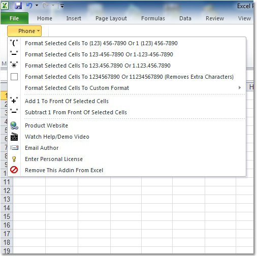 Excel Phone Number Format Software