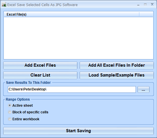 Excel Save Selected Cells As JPG Software