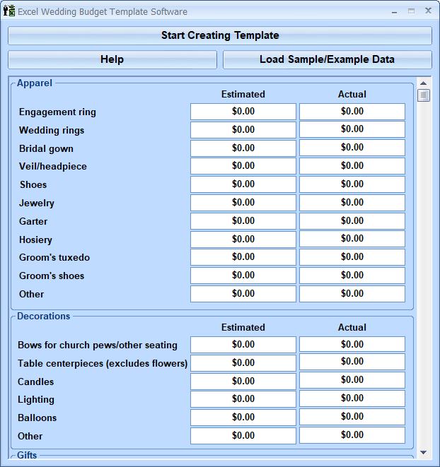 Excel Wedding Budget Template Software