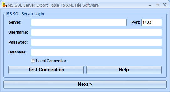 MS SQL Server Export Table To XML File Software