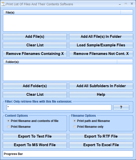 Print List Of Files And Their Contents Software